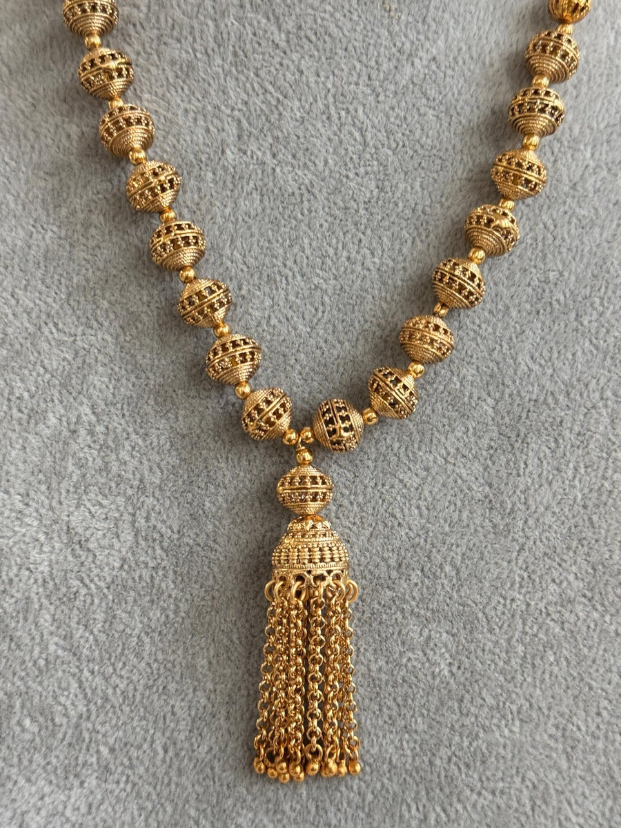 Antique Matar Mala Necklace with Earrings with Gold Plating ...