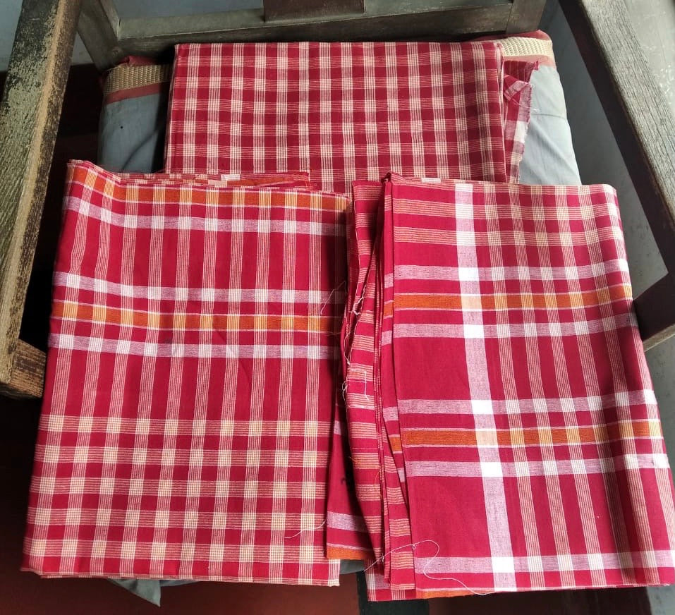 Red and White Gamcha for Pooja and Wedding Marriage Rituals ...